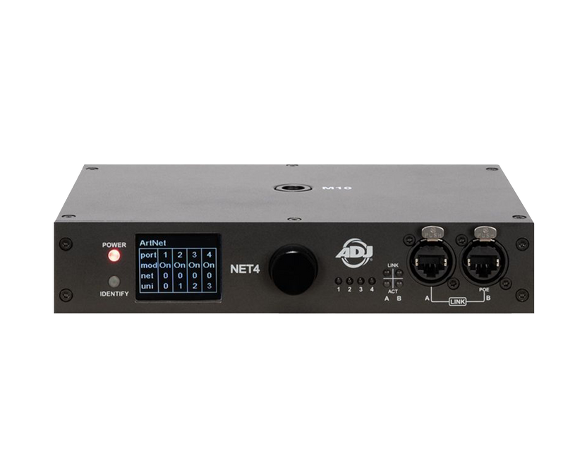 NET 4 4-Port DMX Over Ethernet Node DMX/RDM/Art-Net/sACN | ADJ